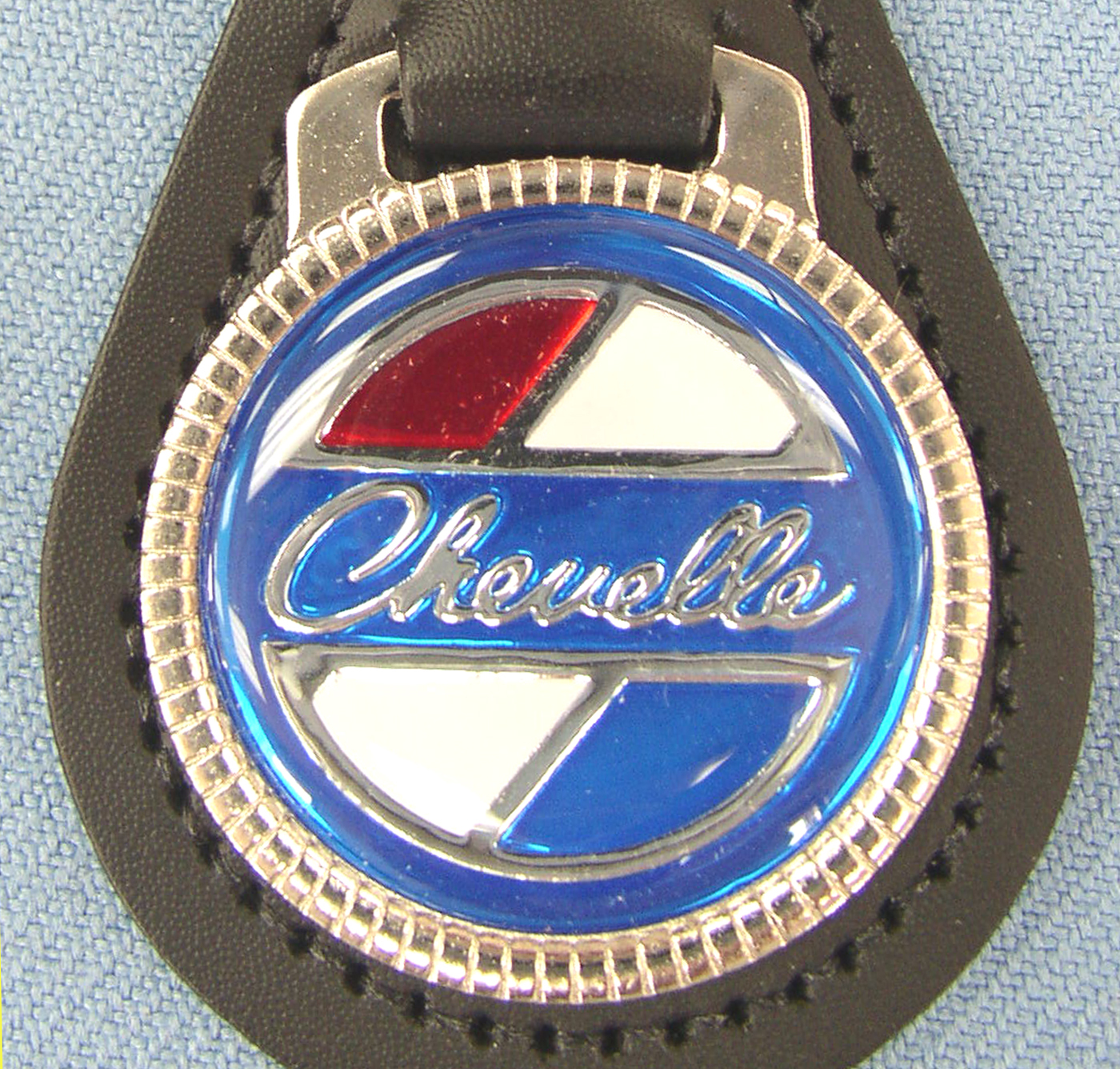 Blue Chevrolet CHEVELLE Leather 3282 Key ring 1971 1972 1973 1974 1975 ...