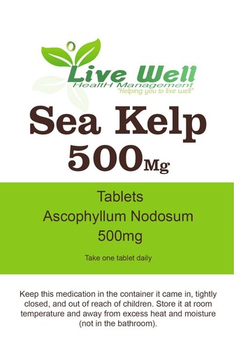 Premium Sea Kelp Tablets 500mg - Rich Source of Iodine 120 Pack- Vegan ...
