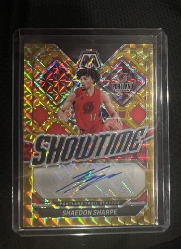 2023-24 Mosaic Basketball Shaedon Sharpe Showtime Auto Gold /10 Blazers ...