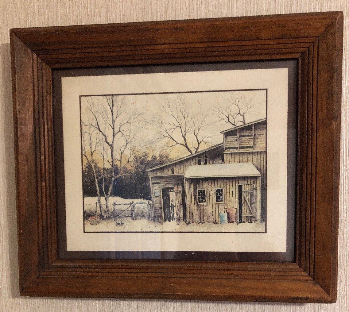 Vintage Barn Scene by Robert Nidy Wood Framed Art Print 13.5”x11.5” | eBay
