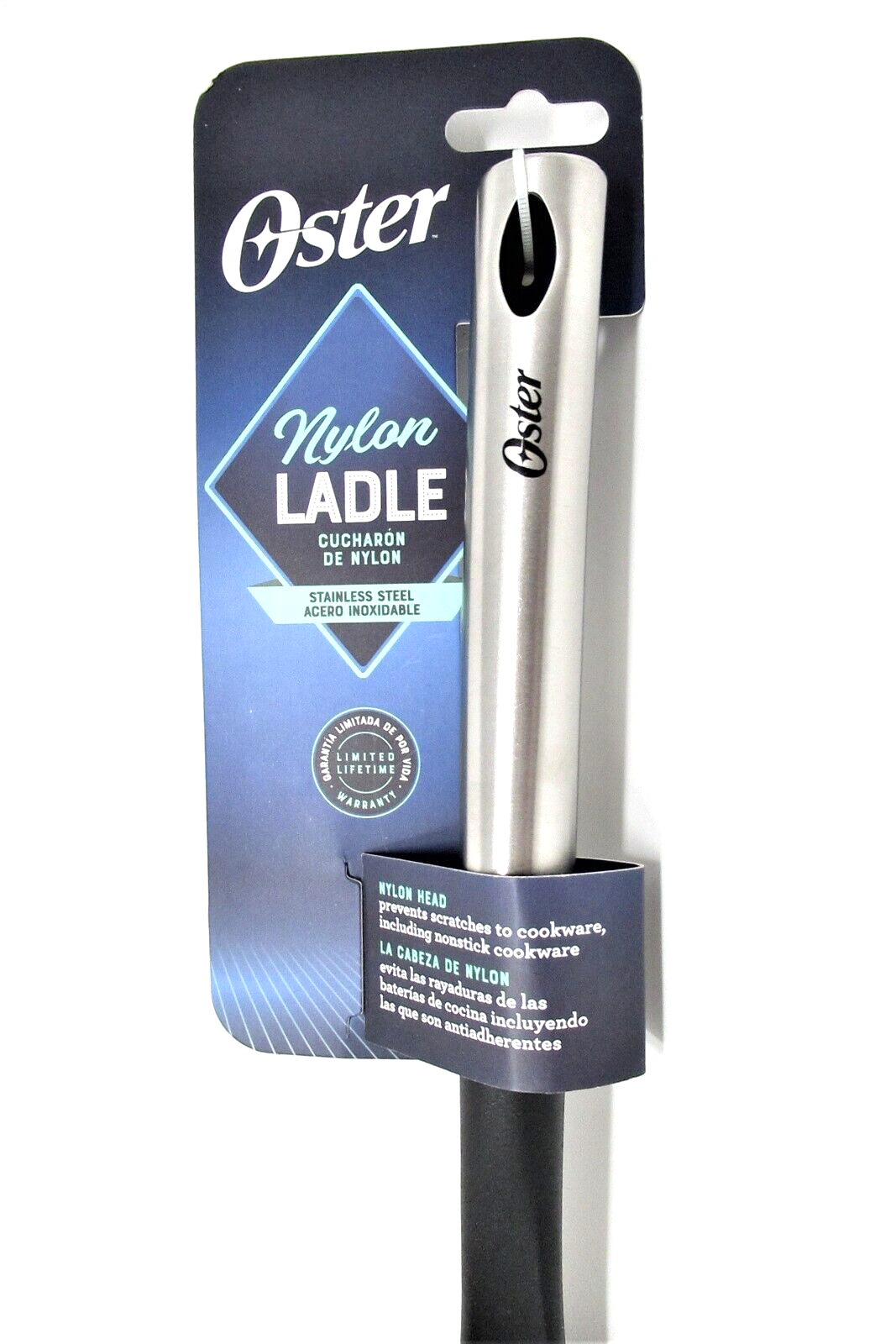 Oster Kitchen Ladle 13" stainless steel handle nylon head prevents ...