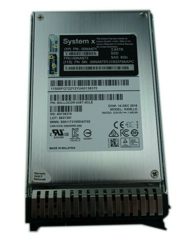 Lenovo System X 3.84TB SAS 6Gb/s 2.5" SSD SDLLOCDR-038T-5CLE 00NA671 | eBay