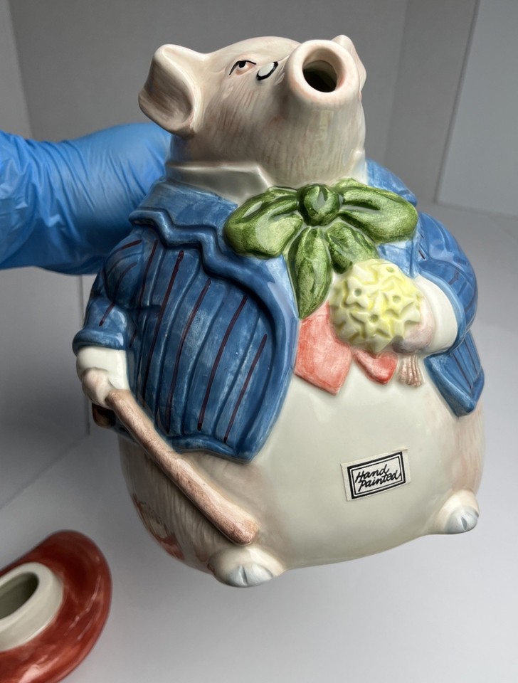 Fitz & Floyd PIG Tea Pot 1980s Vintage 1987 BACON and EGGS Collection ...