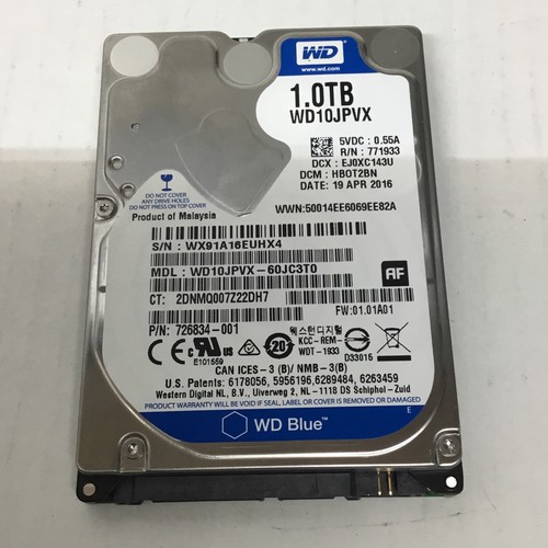 Western Digital WD10JPVX 1 TB (1000 GB) 5400 RPM 6 GB/s SATA 2.5" HDD ...