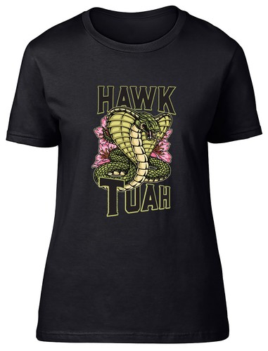 Hawk Tuah Funny Womens T-Shirt Spitting Cobra Pink Flower Ladies Gift ...