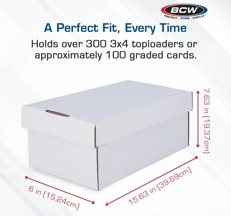 New (1) BCW Graded Card Shoe Storage Box Holds 100 Graded Cards, 300 ...