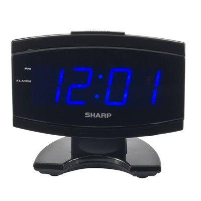 black large digital alarm clock sharp blue led display electric beep ...