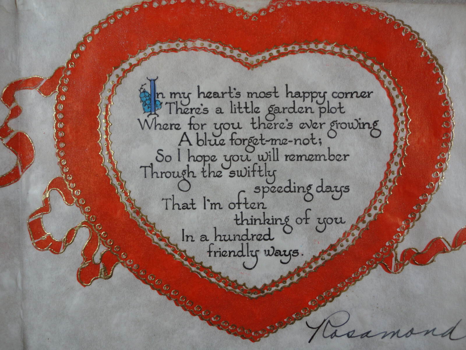 Vintage Rust Craft Valentine Card c1920s Rippled Paper | eBay