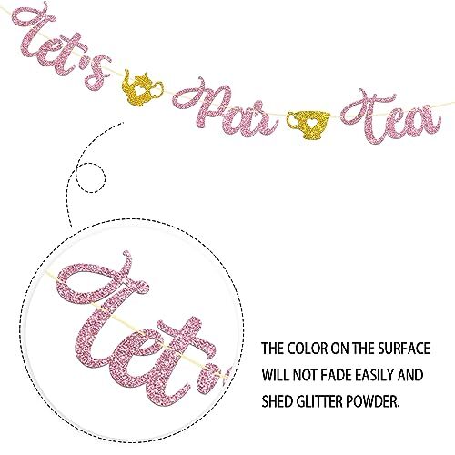 Let's Par Tea Banner Tea Party Decoration Bunting Sign Partea Theme ...