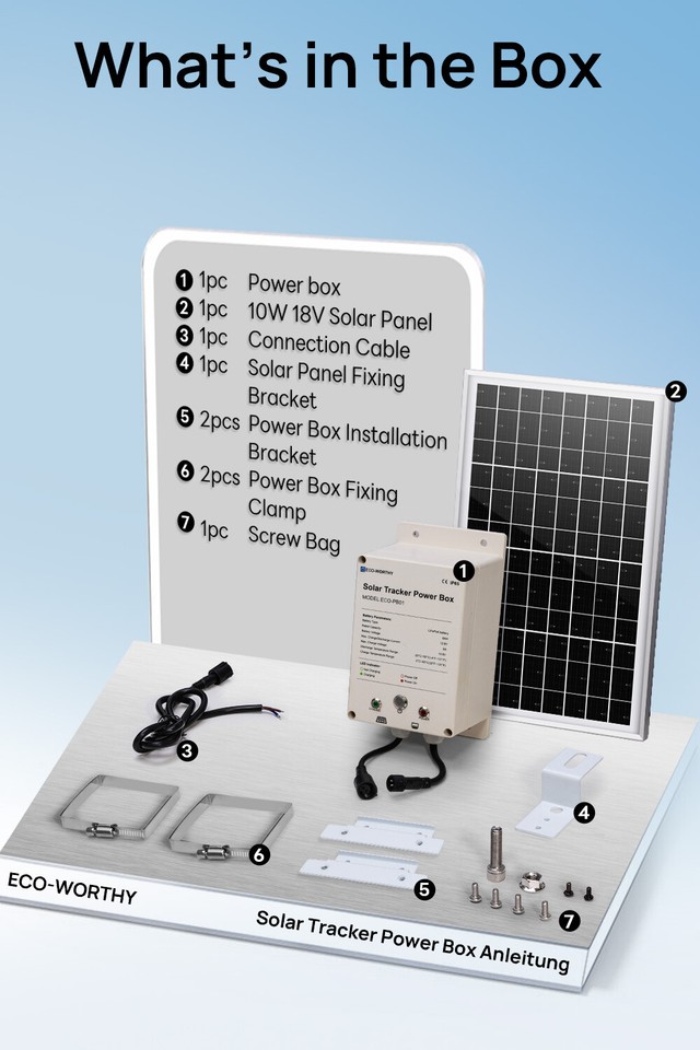 ECO-WORTHY Power Box for Solar Tracker System IP65 Waterproof for ...