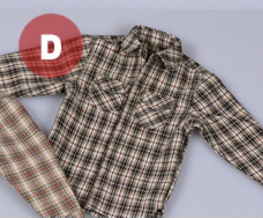 Oversize 1/6 plaid shirt for 12" figure strong body Phicen worldbox ...