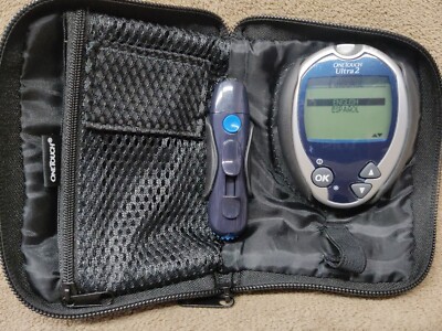 1× One Touch Ultra 2 Blood Glucose Meter With Lancing Device & CASE ...