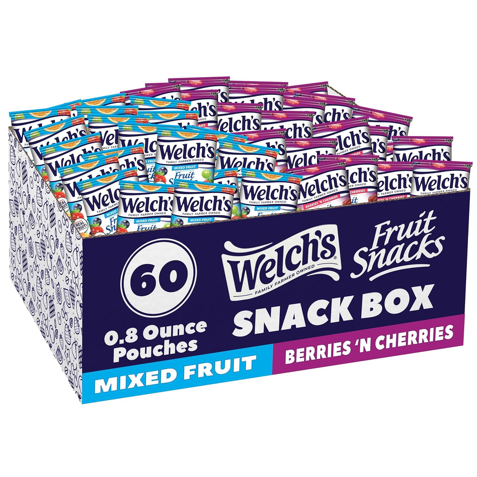 Juicy Fruit Snacks,pack of 60 Mixed Fruit & Berries 'N Cherries Variety ...