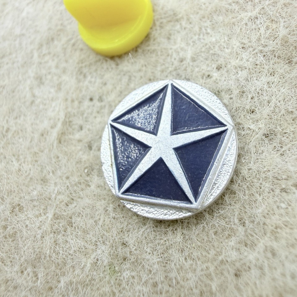 Vintage Silver Tone Chrysler Pentastar Logo Car Pin Five Pointed Star ...