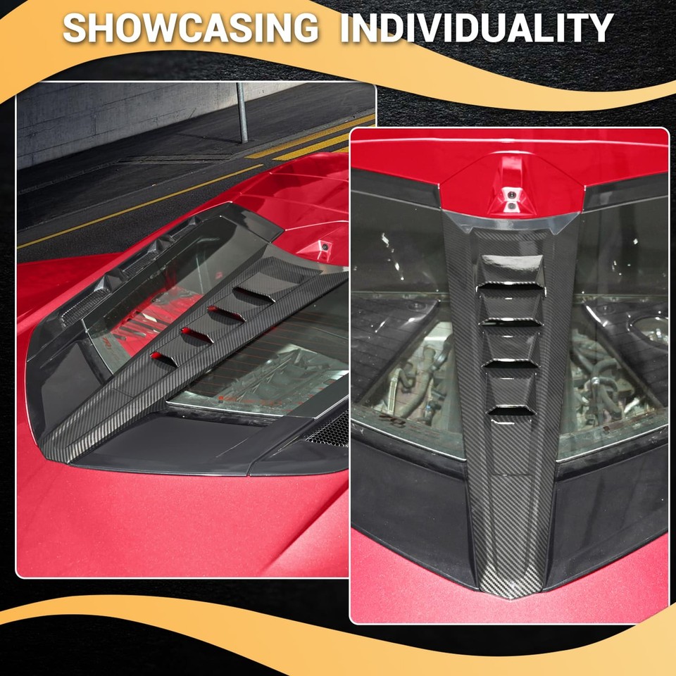 For Corvette C8 Coupe 2020+ Rear Split Window Applique Louver Trim ...