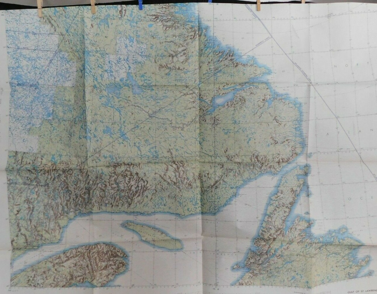 1964 USAF Map ONC-E19 US Navigation Chart- Gulf of St Lawrence- approx ...