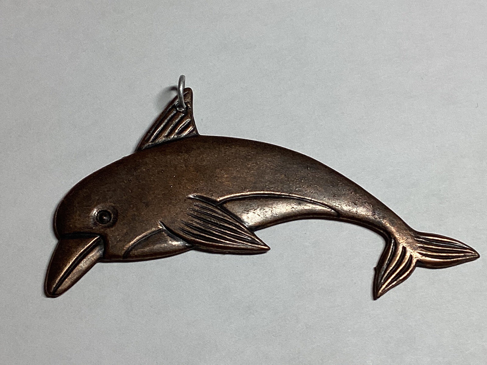 Large Copper Dolphin Key Fob Tag Pendant 3 3/4” Long Vintage | eBay