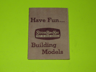 VINTAGE SMALL STROMBECKER MODEL CATALOG TRAINS AIRPLANES | eBay