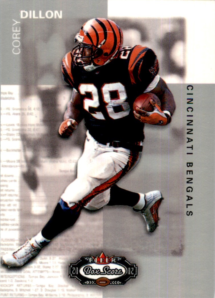 2002 Fleer Box Score Corey Dillon Cincinnati Bengals #30 NFL Football ...