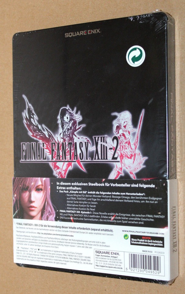 Final Fantasy XIII-2 Preorder Bonus Pack incl: Steelbook Artwork Cards ...
