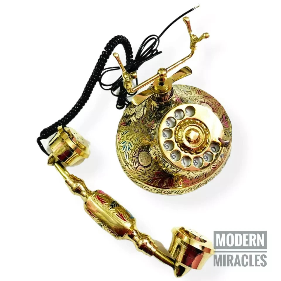 Floral Handgefertigt Dekor Telefon Messing Retro Stil Drehscheibe Antik ...