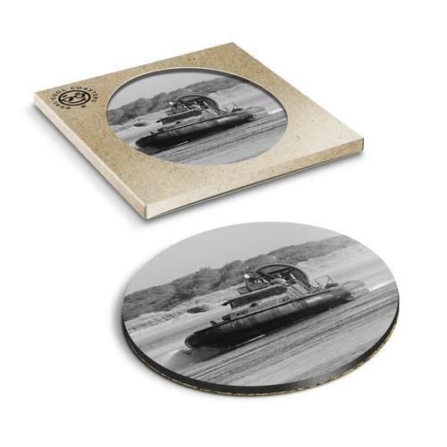 1 x Boxed Round Coasters - BW - Military Hovercraft Royal Marines ...