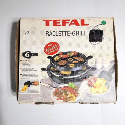 Tefal Raclette Table Grill Gourmet Set With 6 Non-Stick Pans and Recipe ...