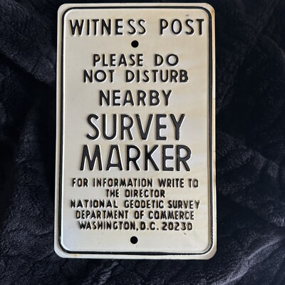 1960s NOS Embossed Metal Witness Post Do Not Disturb Survey Marker Sign ...