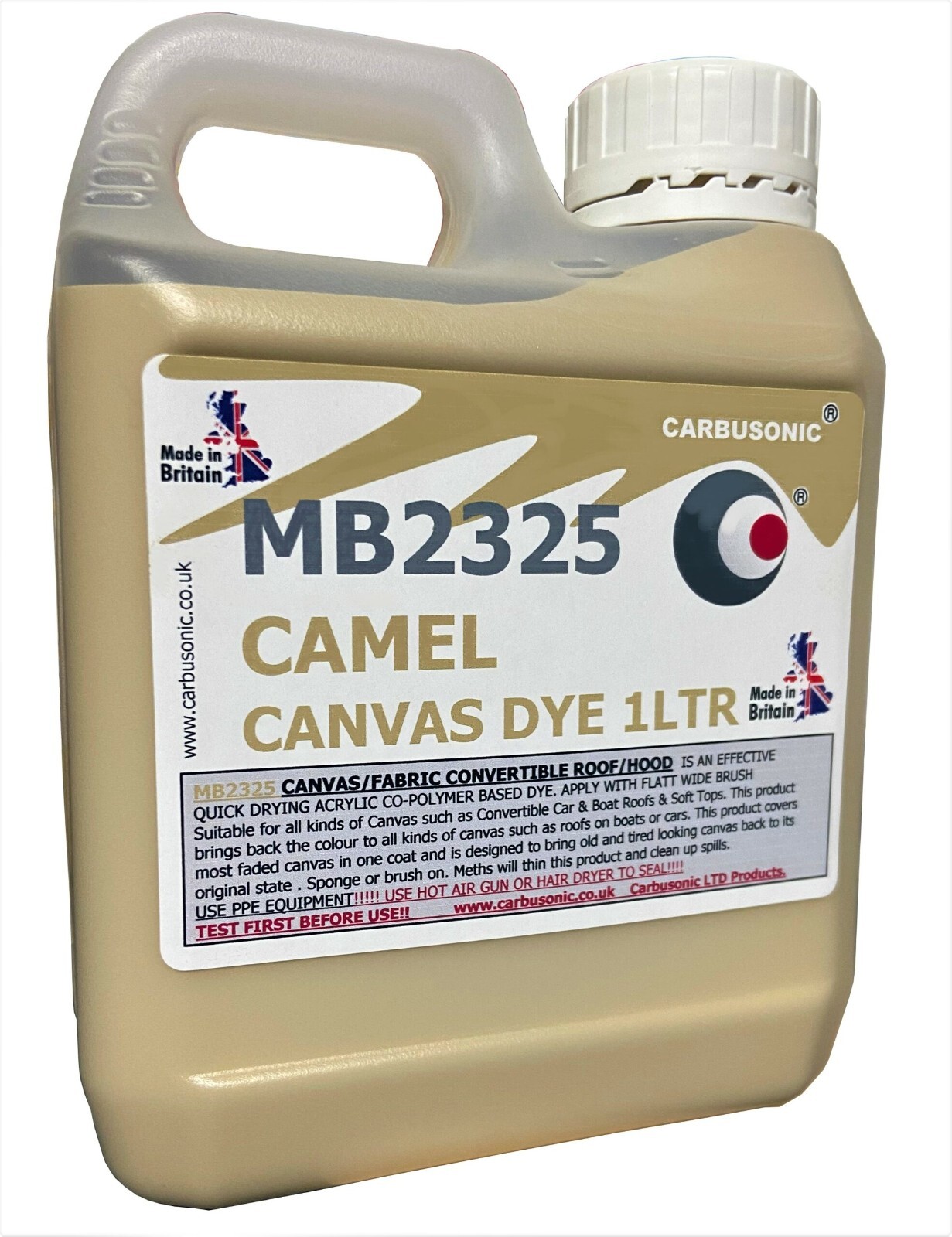 Carbusonic Canvas Dye for Convertibles & Soft Tops Repairs Revives & Re ...