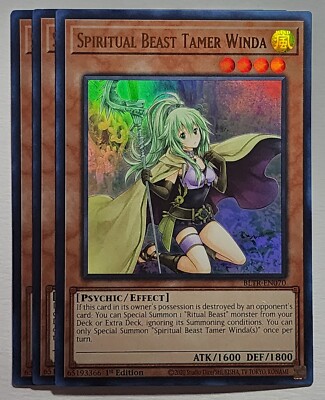 Yugioh x3 Spiritual Beast Tamer Winda BLTR-EN020 Ultra Rare 1st Edition ...