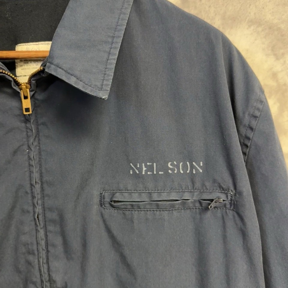 Vintage 80s US Navy Blue Utility Deck Jacket Military USN Coat Lined | eBay