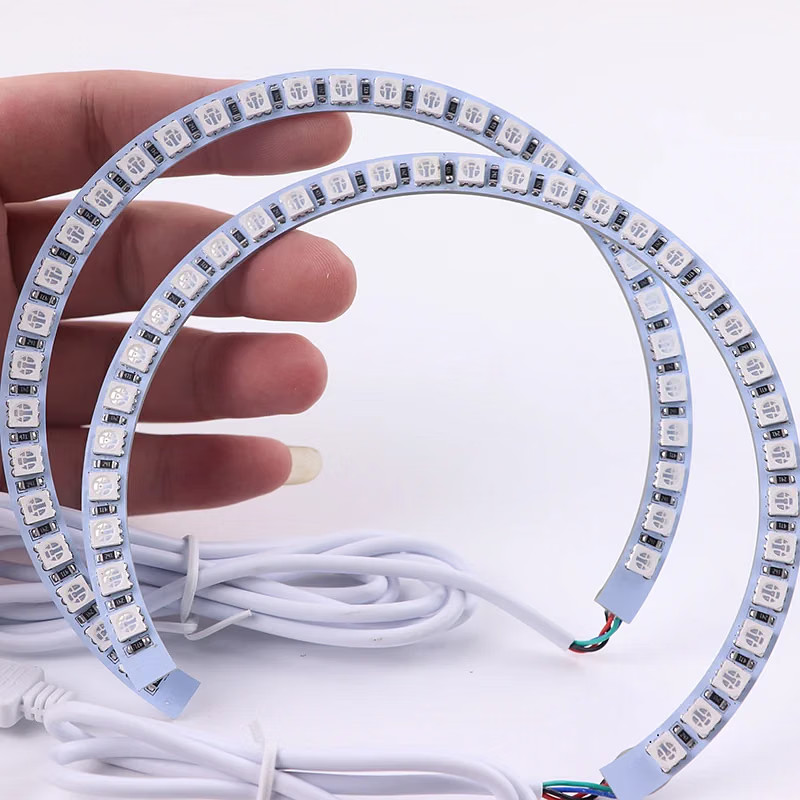 Color: Lavender - Excellent 2pc Rings Angel Eye car Headlight RGB 60/70 ...