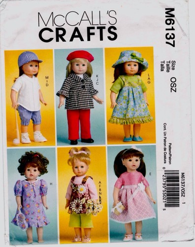 McCall Sewing Patterns Uncut 18" Doll Clothes You Choose Pattern ...
