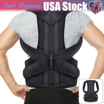 Posture Corrector Full Back Brace Neoprene Men Women Spine Waist ...