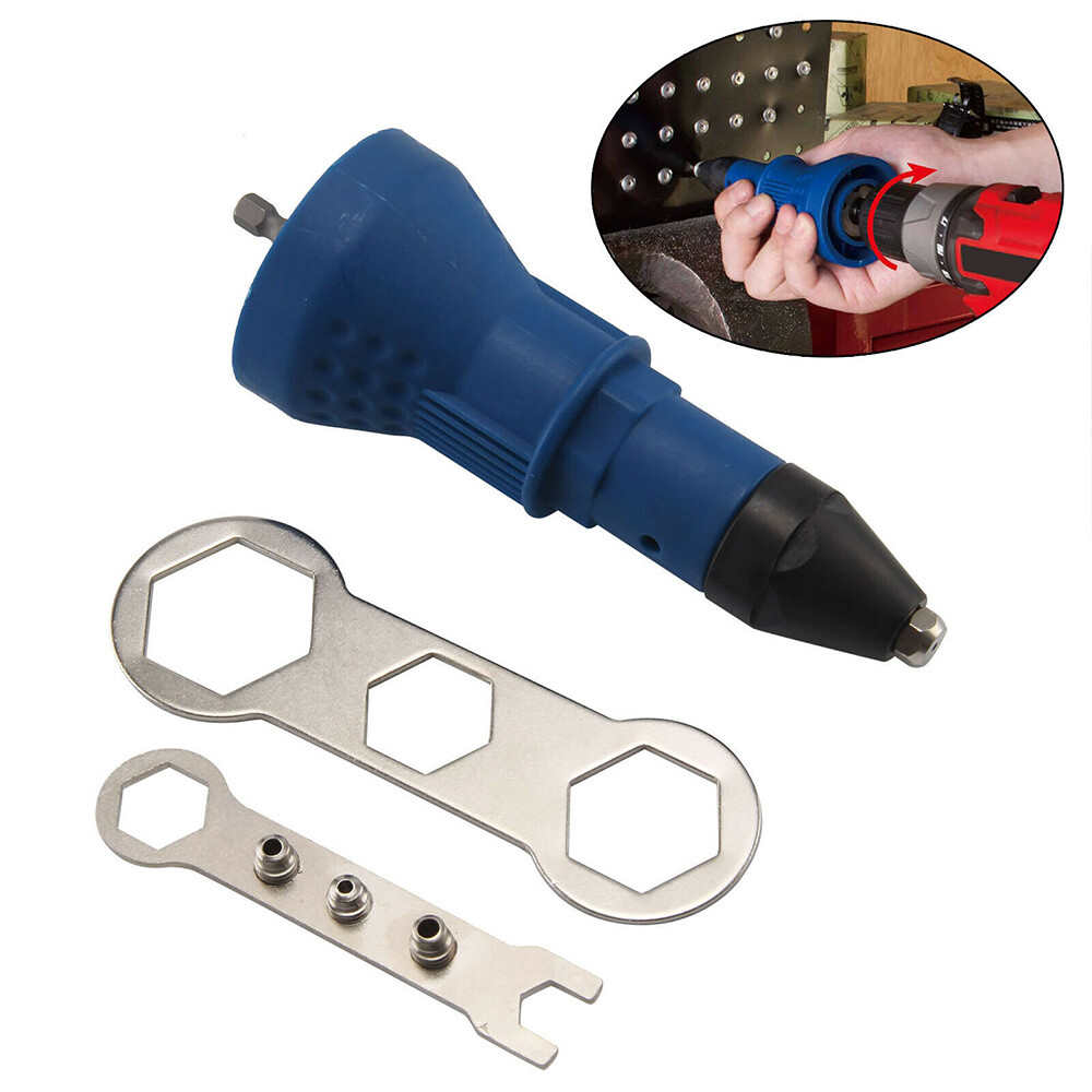 Electric Blind Rivet Pop Nut Gun Cordless Drill Adapter Riveting Insert ...