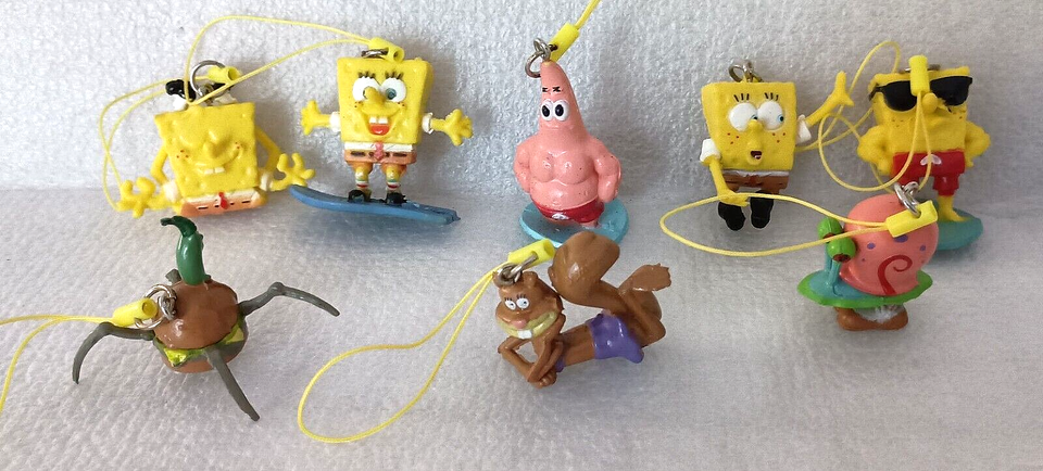 Vtg 8 Mini SpongeBob & Friends Vending Machine Figure Ornament Set NOS ...