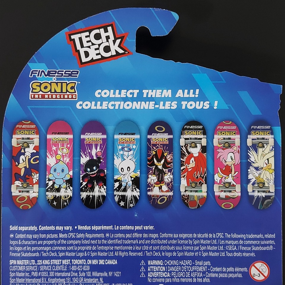 Tech Deck Finesse + Sonic The Hedgehog Normal Chao Ultra Rare Spin ...