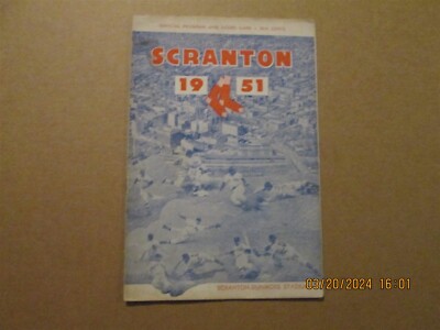 Eastern League Scranton Miners Vintage Defunct 1951 Team Logo Baseball ...