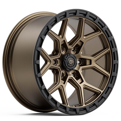 BLACK ROCK VIPER RIMS 17x9 6x139.7 +12 BRONZE BLACK RING 4X4 WHEELS ...