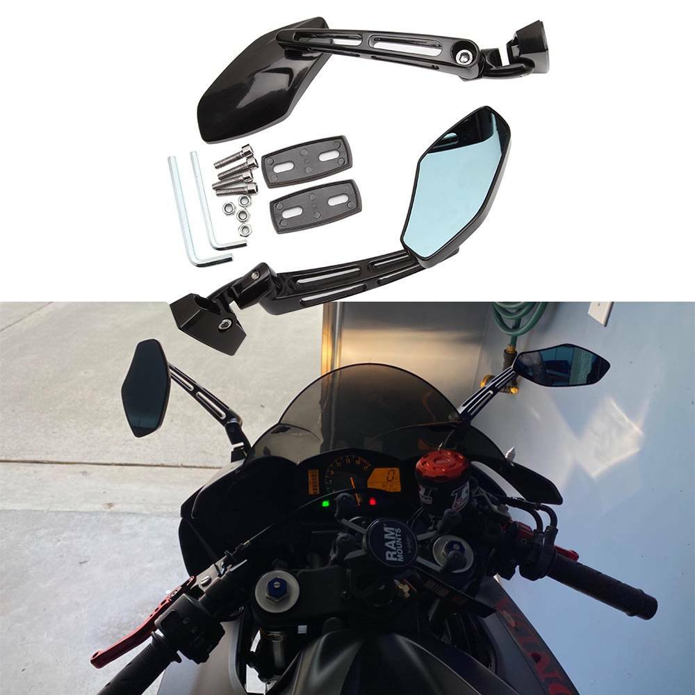 Black Motorcycle Rear View Side Mirrors For Kawasaki Ninja ZX14 ZX6 ...