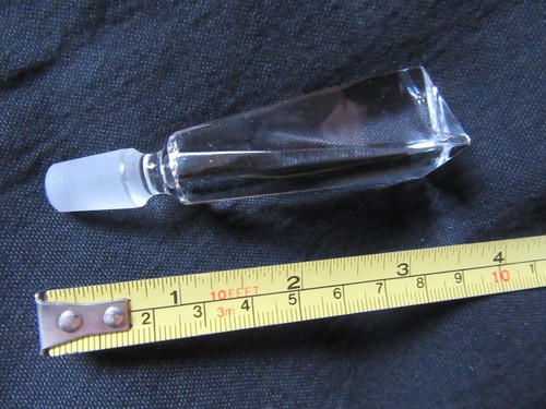 Clear Glass Tall Beveled Triangle Shape Perfume Bottle Stopper ...