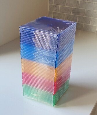 Memorex Style Slim Jewel Cases Colors 50 Pack For CD's CD-Rom Games CD ...