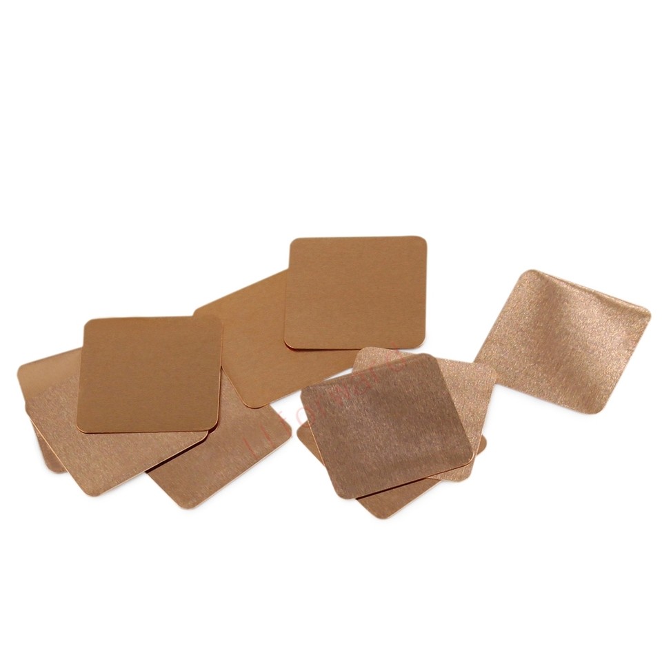 100pcs 15mm x 0.4mm Copper Shim Pad Cooling Heatsink For Laptop CPU GPU ...