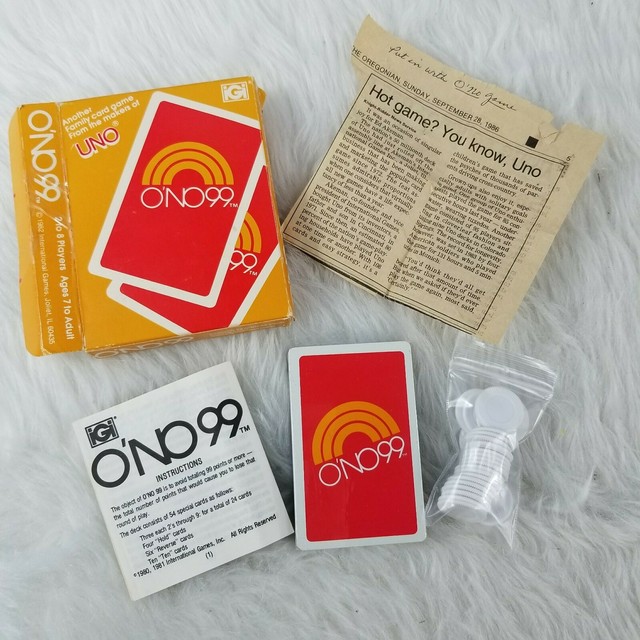 O'no 99 Card Game International Games Vintage 1982 BRAND NEW Sealed UNO ...