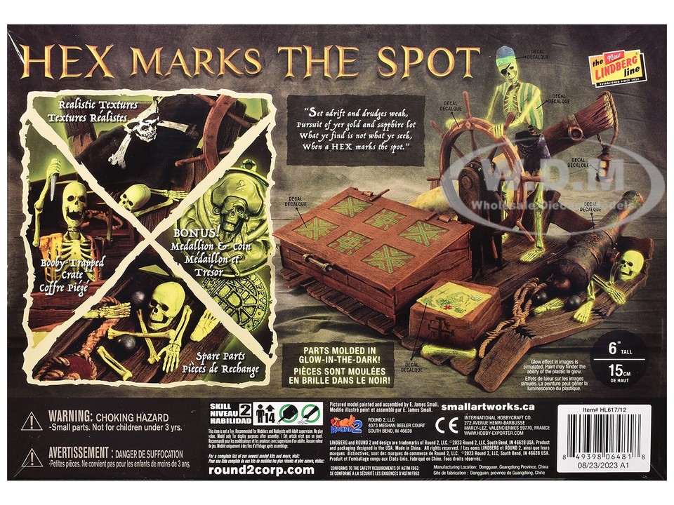 SKILL 2 MODEL KIT JOLLY ROGER HEX MARKS THE SPOT SET 1/12 BY LINDBERG ...