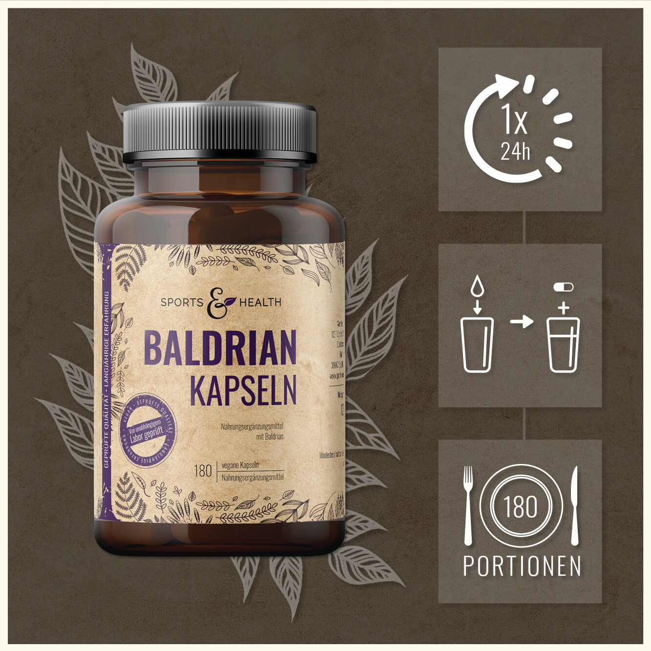 Baldrian - 180 Kapseln- 500mg hochdosiertes Baldrian pro Kapsel ...
