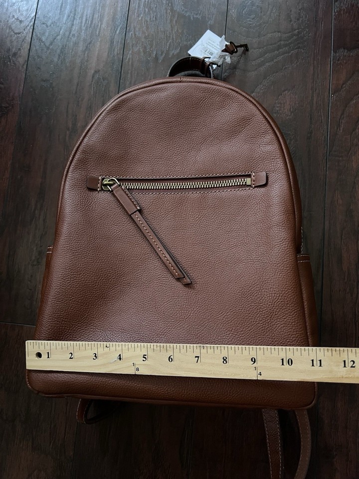 NWT Fossil Megan Brown Pebble Leather Medium Backpack Durable ...