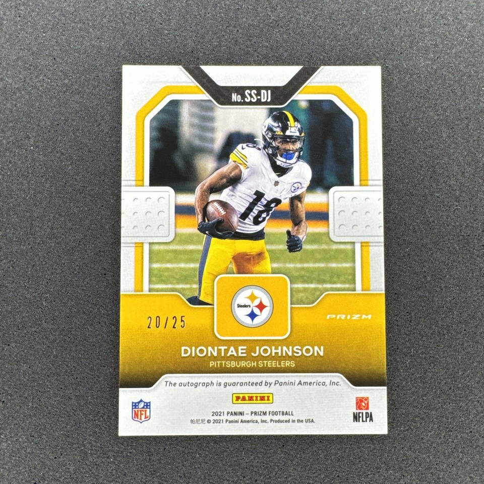 2021 Prizm Diontae Johnson Sensational Signatures Purple Power Auto ...