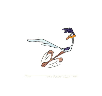 4 x WARNER BROS ROAD RUNNER HAND PAINTED LTD ED ETCHING NO 14/500 ...