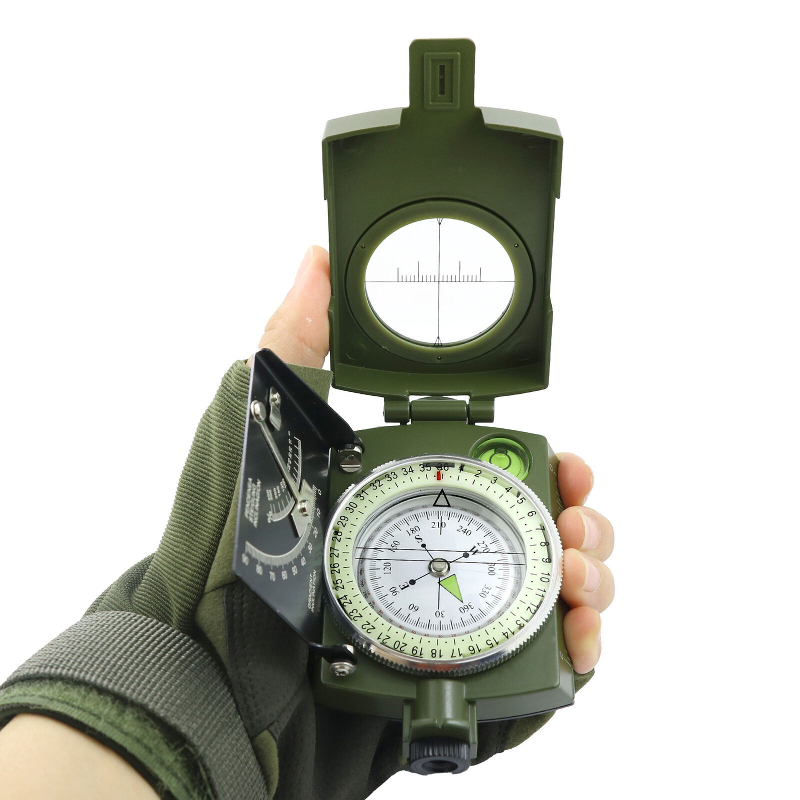 Military Waterproof Compass Clinometer Army Type Pocket Hiking Kit ...